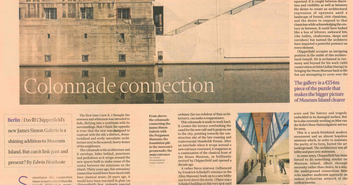 Colonnade connection’ • David Chipperfield Architects